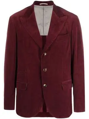 Brunello Cucinelli Single-breasted Corduroy Blazer - Red