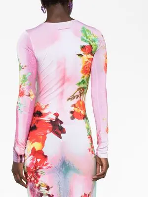 Jean Paul Gaultier The Body Flower Trompe L'Oeil Maxi Dress - Pink |  Editorialist