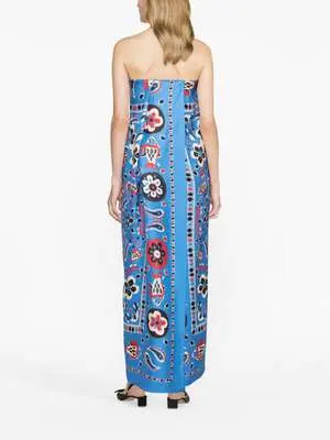 tory burch printed silk strapless dress TORY BURCH Paisley Printed Strapless by Tory Burch