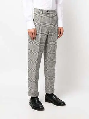 Brunello Cucinelli Plaid-check Pleated Trousers