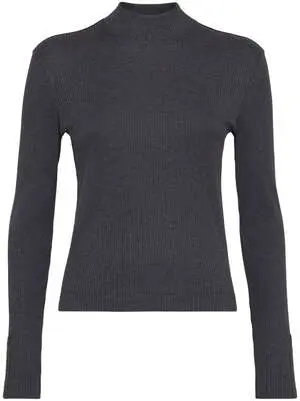 Brunello Cucinelli Roll-neck Ribbed Jersey Top