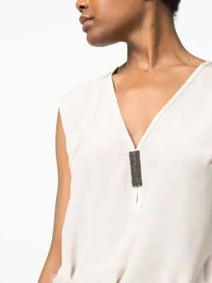 Brunello Cucinelli Monili-embellished Sleeveless Top