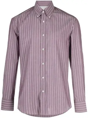 BRUNELLO CUCINELLI Striped Long-sleeve Cotton Shirt