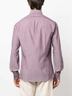 Brunello Cucinelli Striped Long-sleeve Cotton Shirt