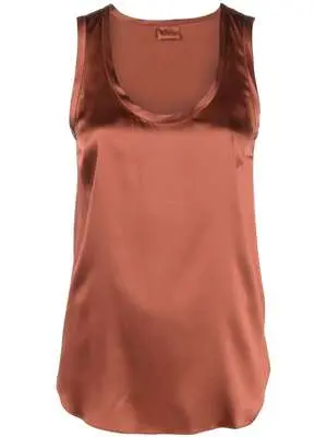BRUNELLO CUCINELLI Scoop-neck Sleeveless Silk Top