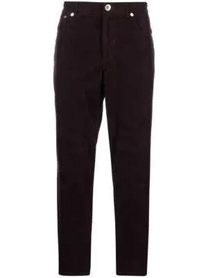 Brunello Cucinelli Logo-embroidered Corduroy Trousers