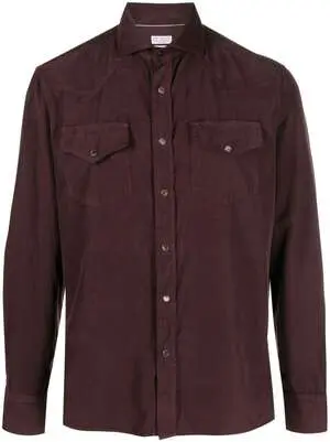 Brunello Cucinelli Button-up Cotton Shirt - Purple