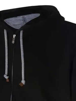 Brunello Cucinelli Zip-up Cotton Hoodie - Black