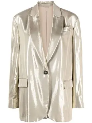 Brunello Cucinelli Metallic Single-breasted Blazer