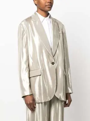 Brunello Cucinelli Metallic Single-breasted Blazer