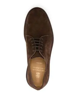 Brunello Cucinelli Lace-up Suede Derby Shoes - C8832 Brown