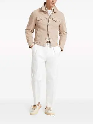 Brunello Cucinelli Funnel-neck Cashmere Polo Shirt - White