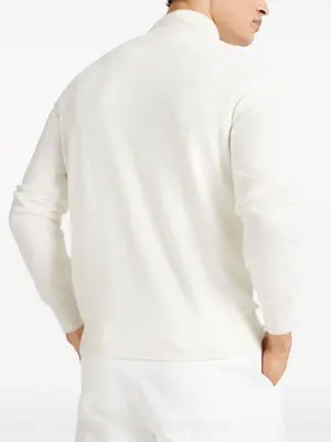 Brunello Cucinelli Funnel-neck Cashmere Polo Shirt - White