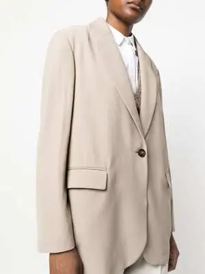 Brunello Cucinelli Single-breasted Button-fastening Jacket - Brown