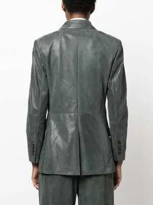 Brunello Cucinelli Leather Double-breasted Jacket