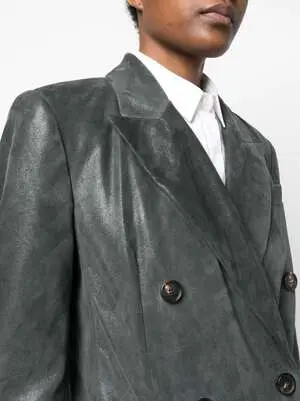 Brunello Cucinelli Leather Double-breasted Jacket