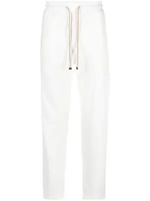 Brunello Cucinelli Tapered Drawstring Trousers - White