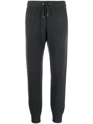 Brunello Cucinelli Ribbed-knit Cashmere Track Pants