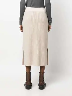 Brunello Cucinelli Ribbed-knit Midi Skirt