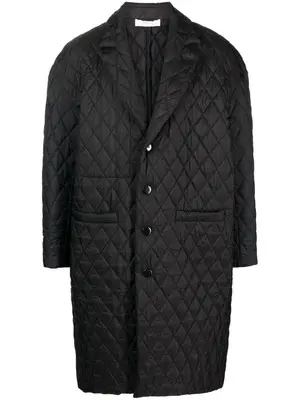 Random Identities Diamond-quilted Single-breasted Coat