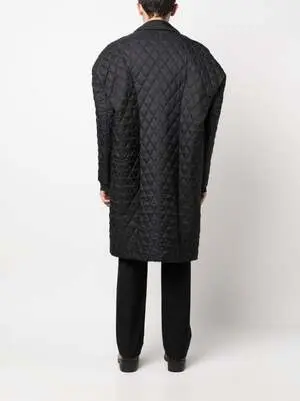 Random Identities Diamond-quilted Single-breasted Coat