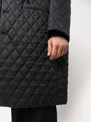 Random Identities Diamond-quilted Single-breasted Coat