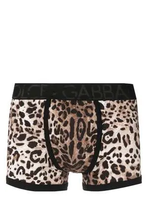 Dolce & Gabbana Leopard-print Stretch-cotton Boxers - Brown