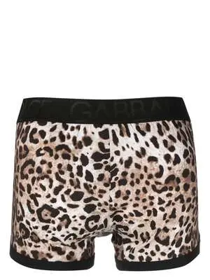 Dolce & Gabbana Leopard-print Stretch-cotton Boxers - Brown