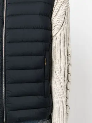 MOORER Quilted Zipped Gilet - Blue