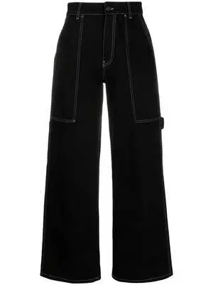 Stella McCartney Contrasting Stitching Wide-leg Jeans