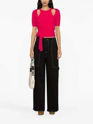 Stella McCartney Contrasting Stitching Wide-leg Jeans