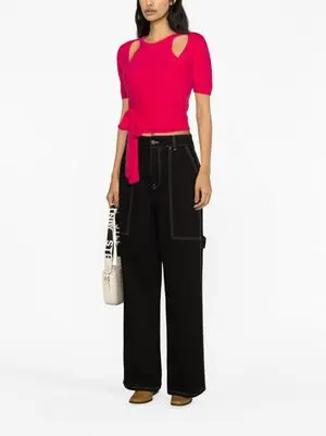 Stella McCartney Contrasting Stitching Wide-leg Jeans