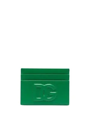 Dolce & Gabbana Logo-embossed Leather Cardholder - Green