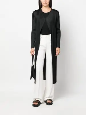 Issey Miyake Monthly Colors Plissé Single-breasted Coat - Black