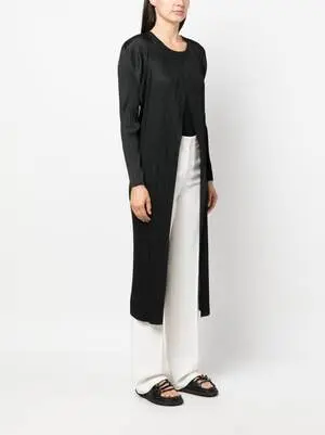 Issey Miyake Monthly Colors Plissé Single-breasted Coat - Black