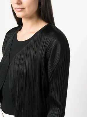 Issey Miyake Monthly Colors Plissé Single-breasted Coat - Black