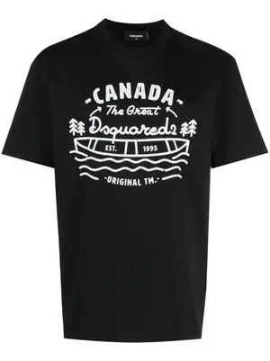 Dsquared2 Logo-print Cotton T-shirt - Black