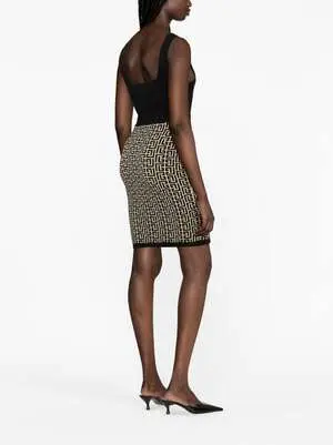 Balmain Intarsia Knit Midi Skirt