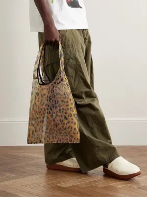 Wacko Maria Speakeasy Packable Leopard-Print Mesh Tote Bag In