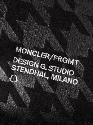 Moncler 7 Frgmt Hiroshi Fujiwara Borage Quilted Houndstooth-printed Felt Hooded Down Jacket