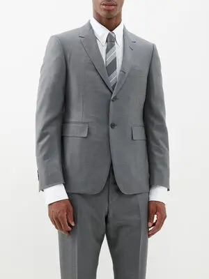 Thom Browne Thom Browne - Wool Twill Suit Jacket - Mens - Mid Grey - 2 - Grey