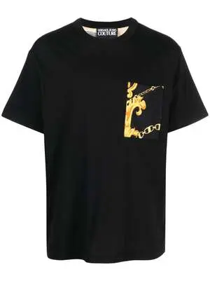 Versace Baroque-pattern Cotton T-shirt - Black