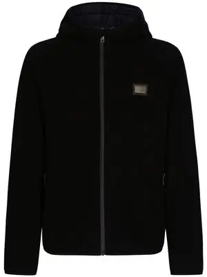 Dolce & Gabbana Logo-plaque Hooded Jacket - Black
