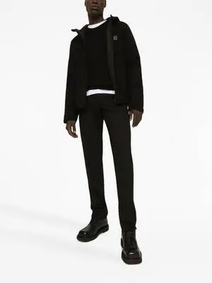 Dolce & Gabbana Logo-plaque Hooded Jacket - Black