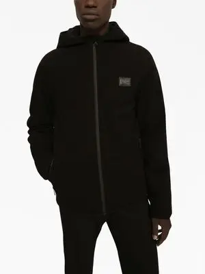 Dolce & Gabbana Logo-plaque Hooded Jacket - Black