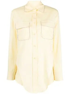 FORTE DEI MARMI COUTURE Crystal-embellished Cotton-linen Shirt
