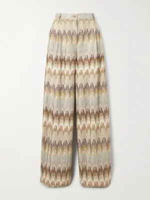 Missoni Metallic Crochet-knit Straight-leg Pants - Multi