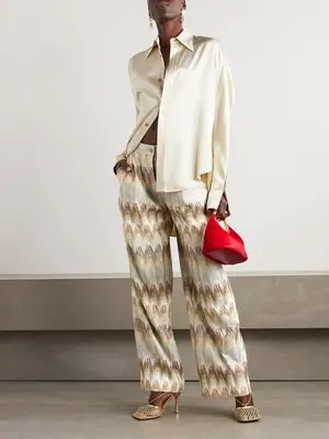 Missoni Metallic Crochet-knit Straight-leg Pants - Multi