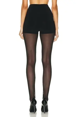 Norma Kamali Legging With Mesh Bottom Footie