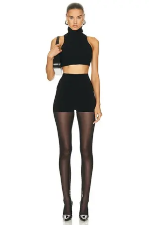 Norma Kamali Legging With Mesh Bottom Footie